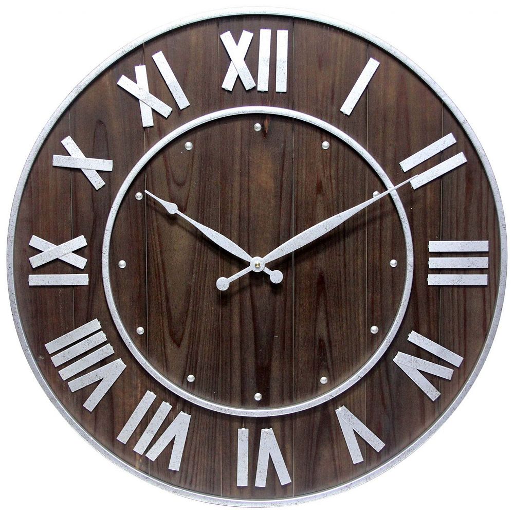 Infinity Instruments Wine Barrel Round Wall Clock