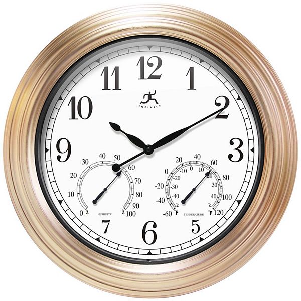 Infinity Instruments Copper Finish Outdoor Round Wall Clock