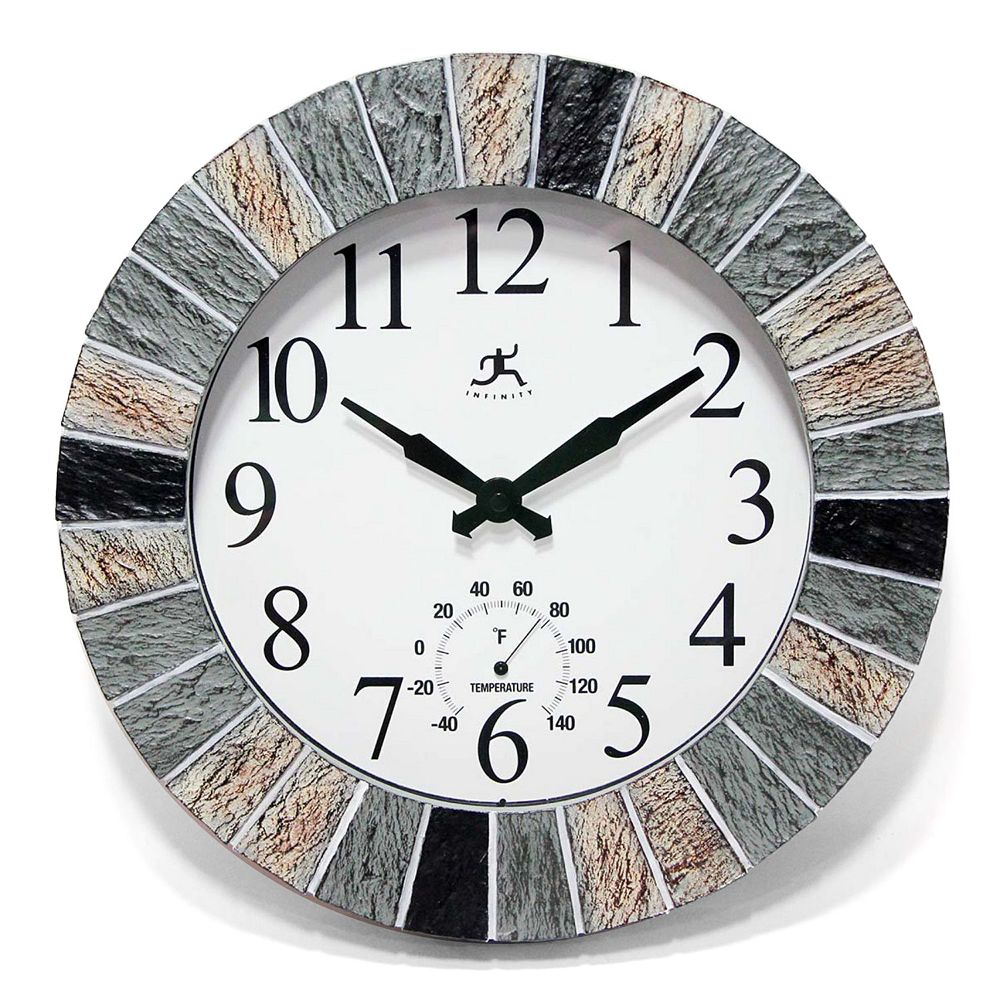 Infinity Instruments Faux Slate Wall Clock