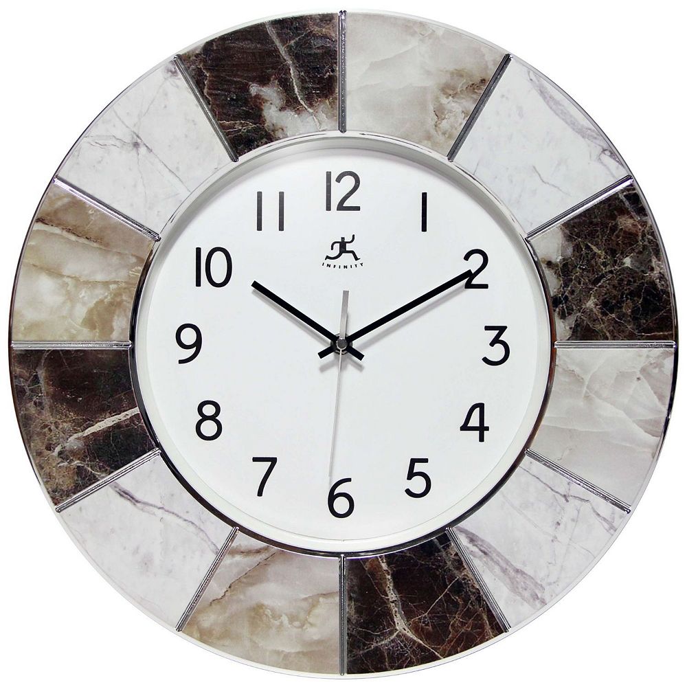 Infinity Instruments Faux Marble Wall Clock