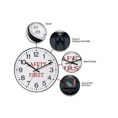 Infinity Instruments ITC Safety First Round Wall Clock