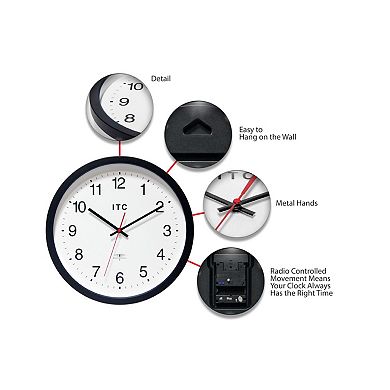 Infinity Instruments ITC Time Keeper Round Wall Clock