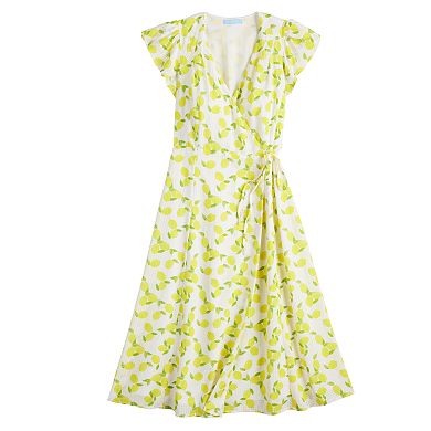 Women's DRAPER JAMES RSVP Lemon Wrap Midi Dress