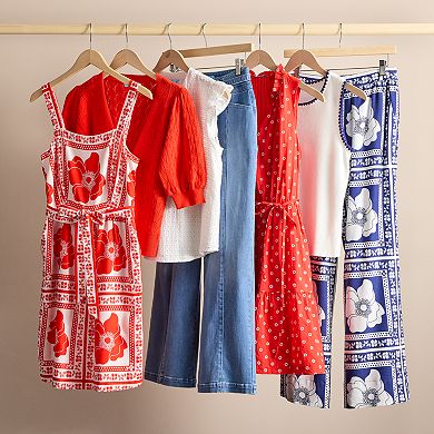 Women's Draper James Ruffle Sleeve Eyelet Top