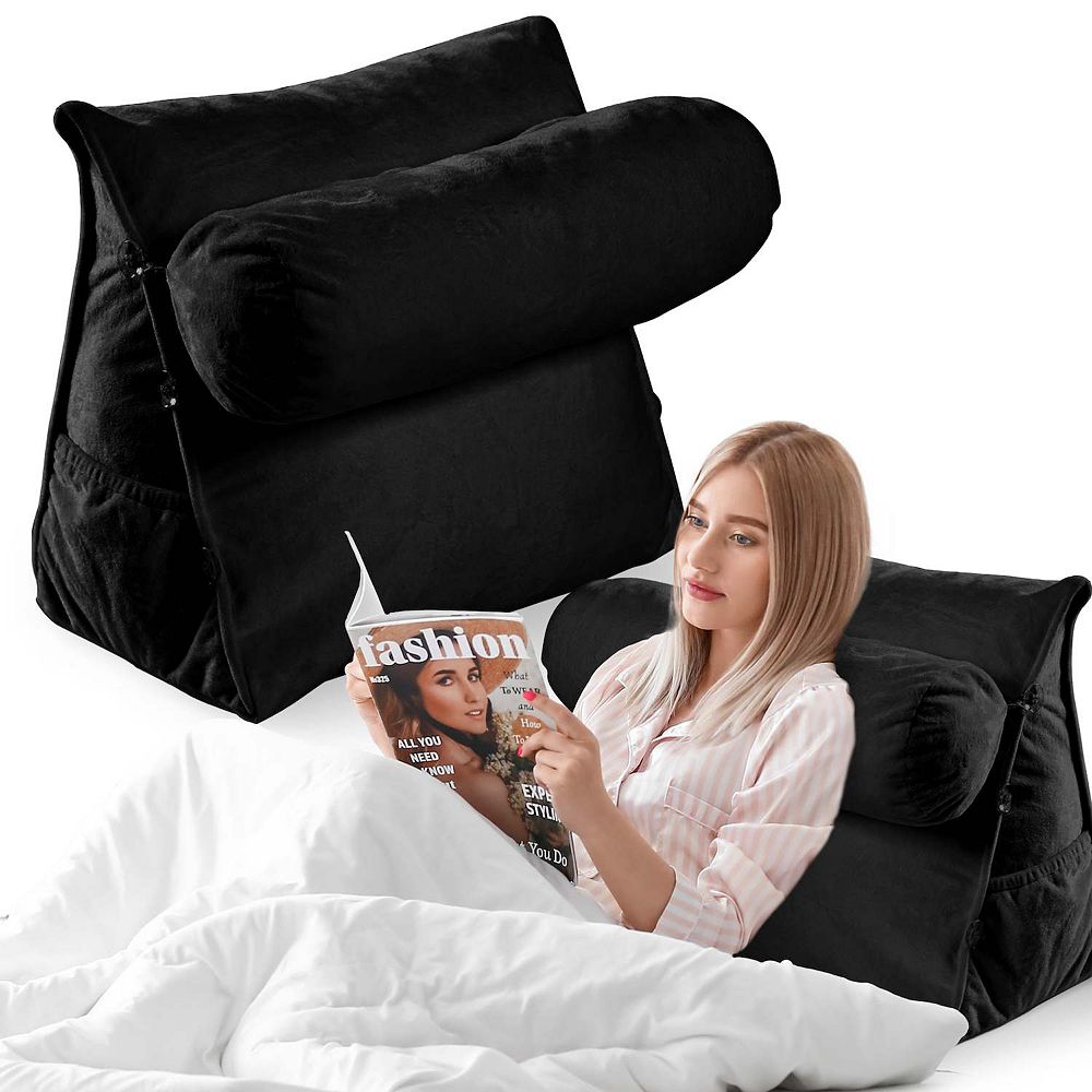 Cheer Collection Extra Large Wedge Shaped Reading and TV Pillow with ...