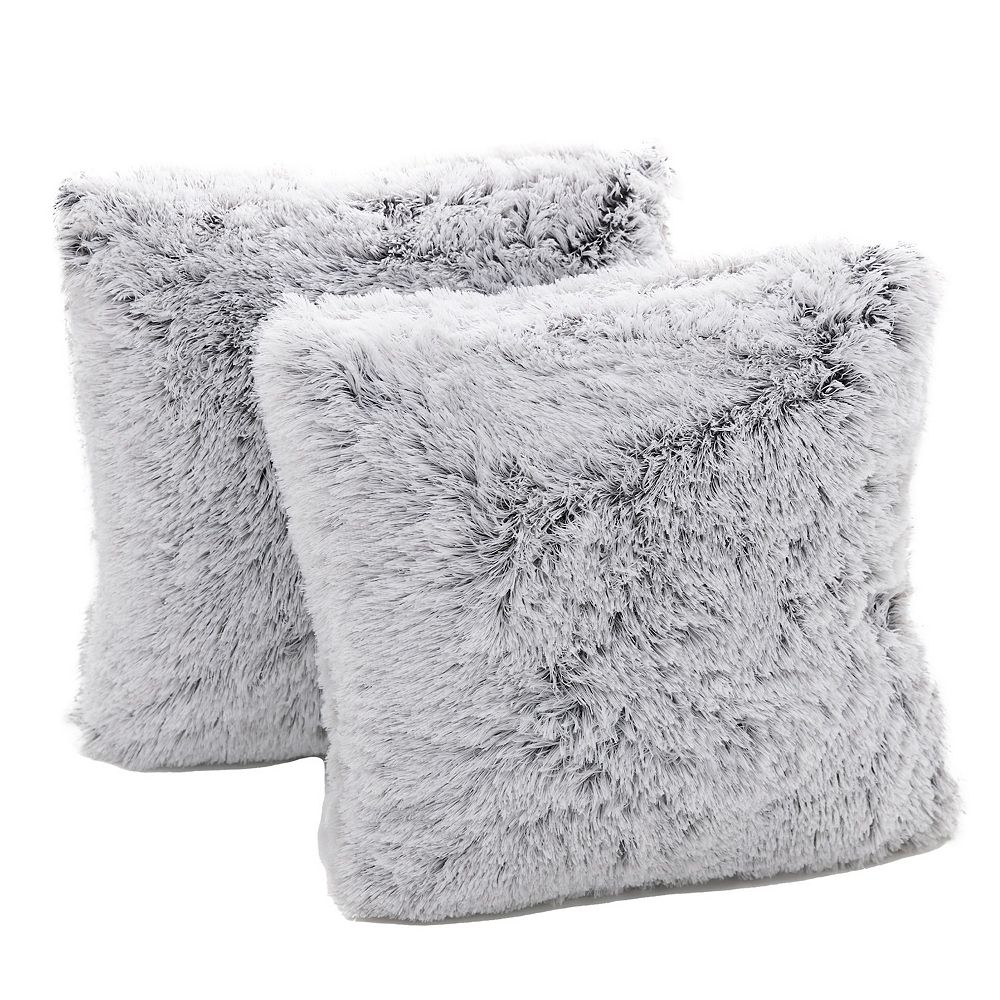 Cheer Collection Shaggy Long Hair Throw Pillows - Super Soft and Plush ...