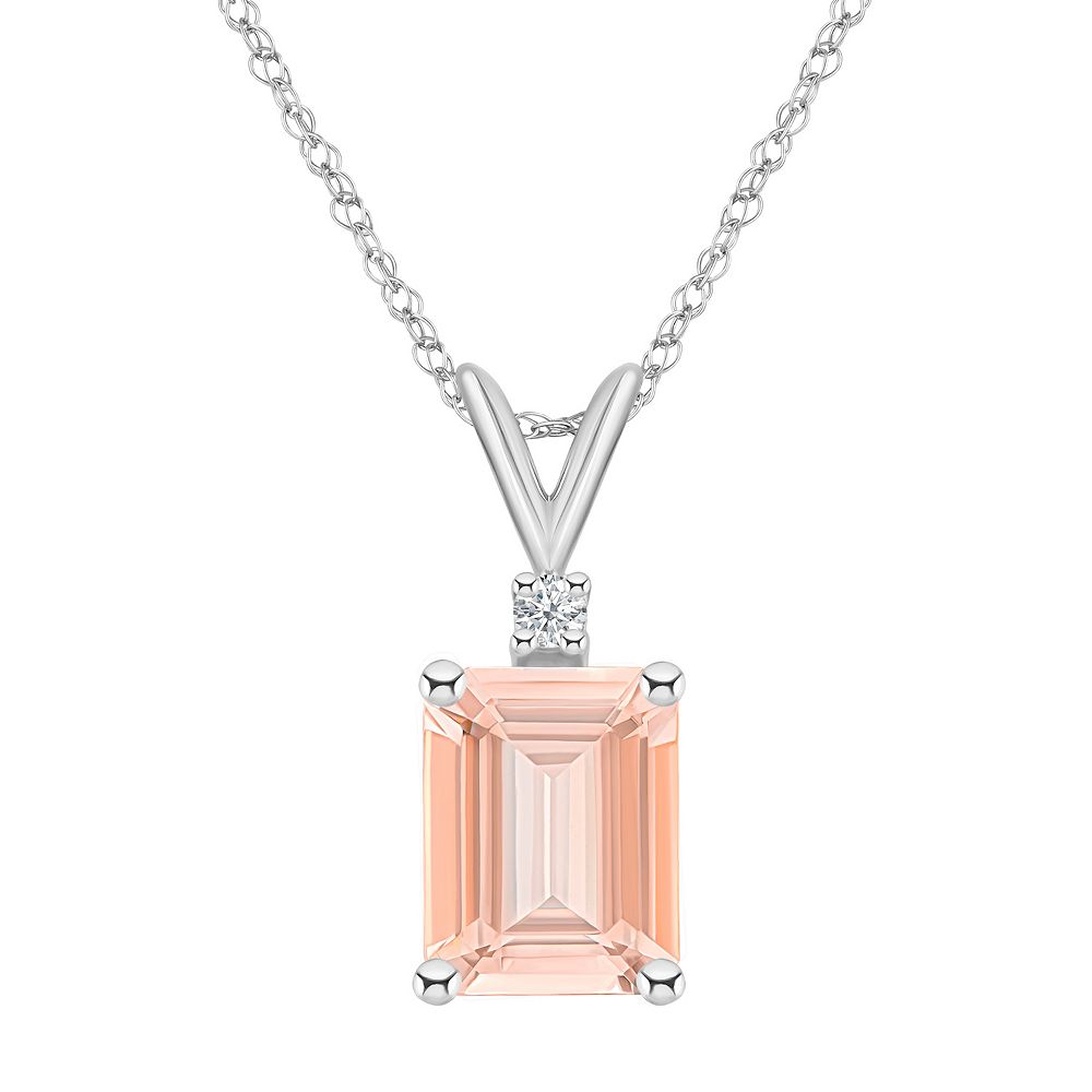 Celebration Gems 14k White Gold Gemstone & Diamond Accent Pendant Necklace