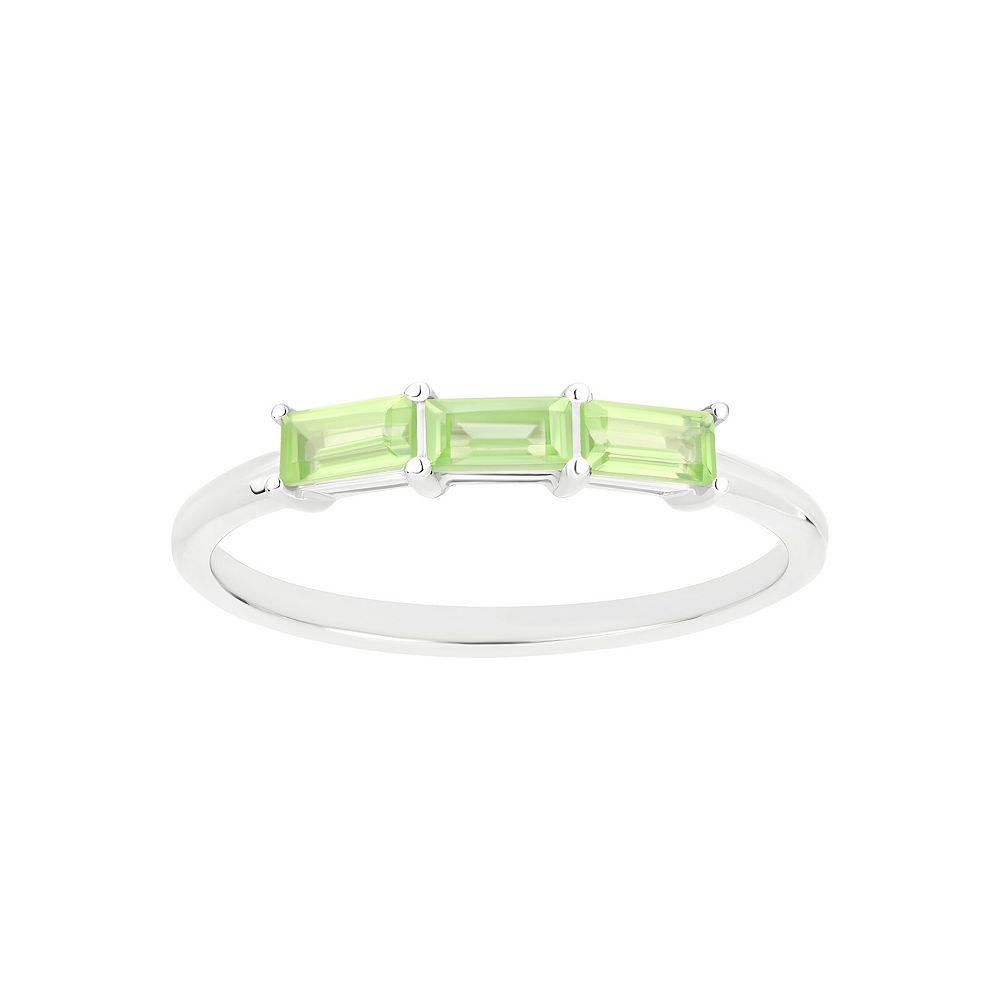 Gemistry 14k White Gold Peridot Ring