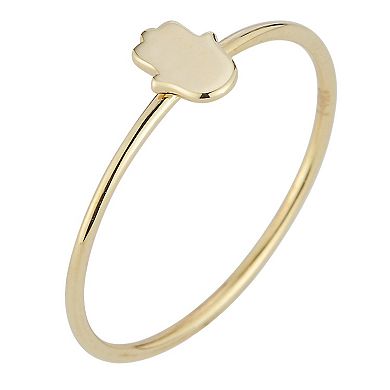 LUMINOR GOLD 14k Gold Hamsa Stackable Ring