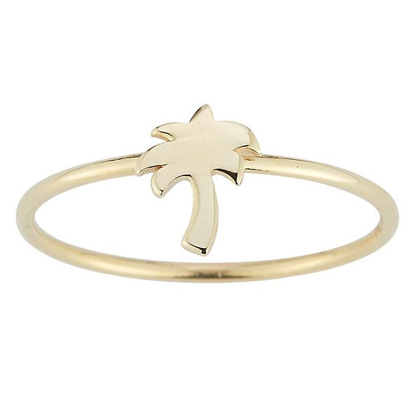 LUMINOR GOLD 14k Gold Palm Tree Stackable Ring