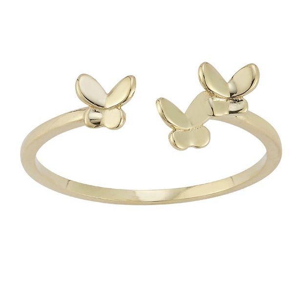 LUMINOR GOLD 14k Gold Triple Butterfly Open Ring
