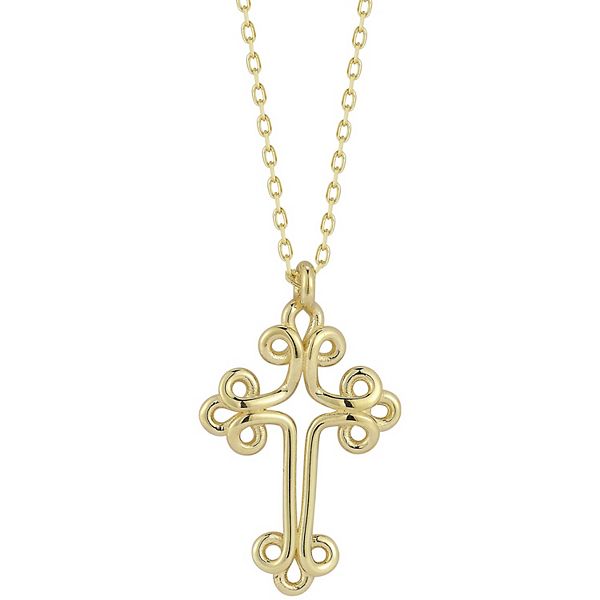 LUMINOR GOLD 14k Gold Open Cross Necklace