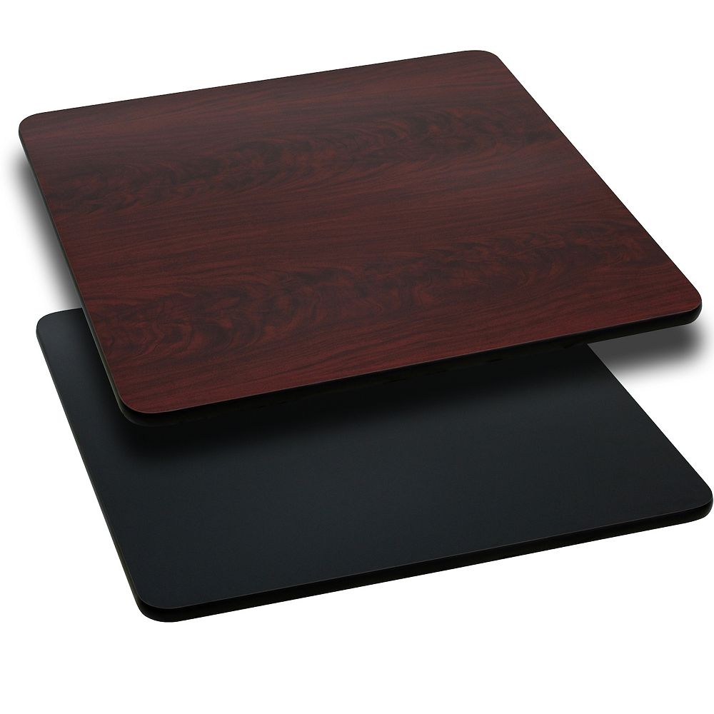 Emma and Oliver 42" Square Natural/Walnut Reversible Laminate Table Top