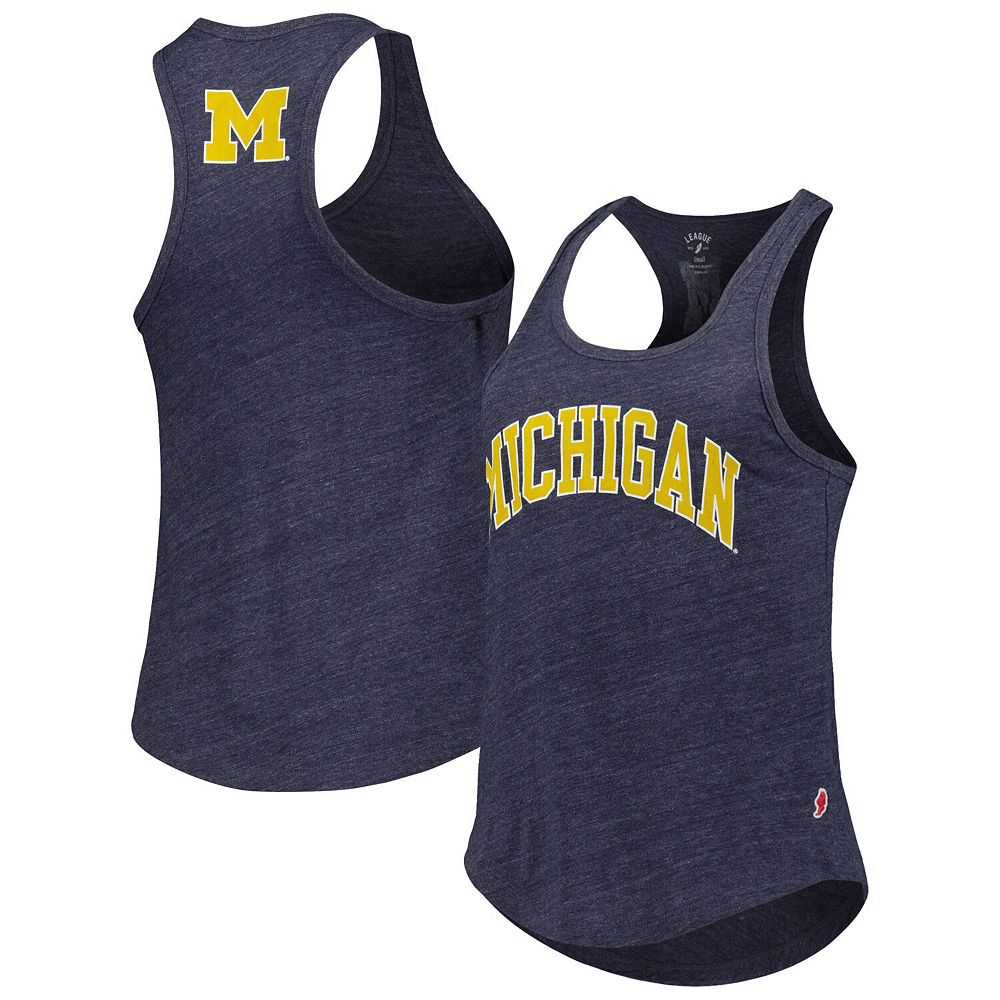 Women's League Collegiate Wear Heather Navy Michigan Wolverines Two-Hit ...