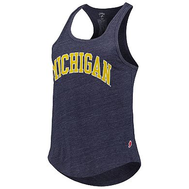 Women's League Collegiate Wear Heather Navy Michigan Wolverines Two-Hit ...