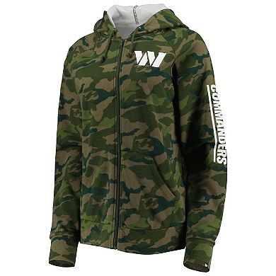 Women's New Era Camo Washington Commanders Raglan Full-Zip Hoodie
