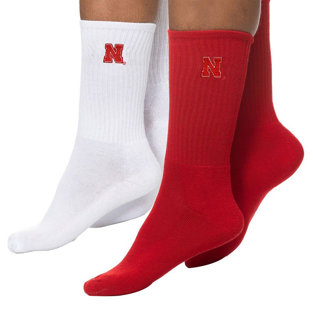 Women's ZooZatz Scarlet/White Nebraska Huskers 2-Pack Quarter-Length Socks