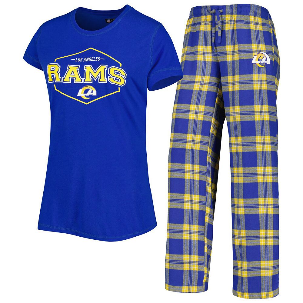 Women's Concepts Sport Navy/Gold Los Angeles Rams Badge T-Shirt & Pants ...