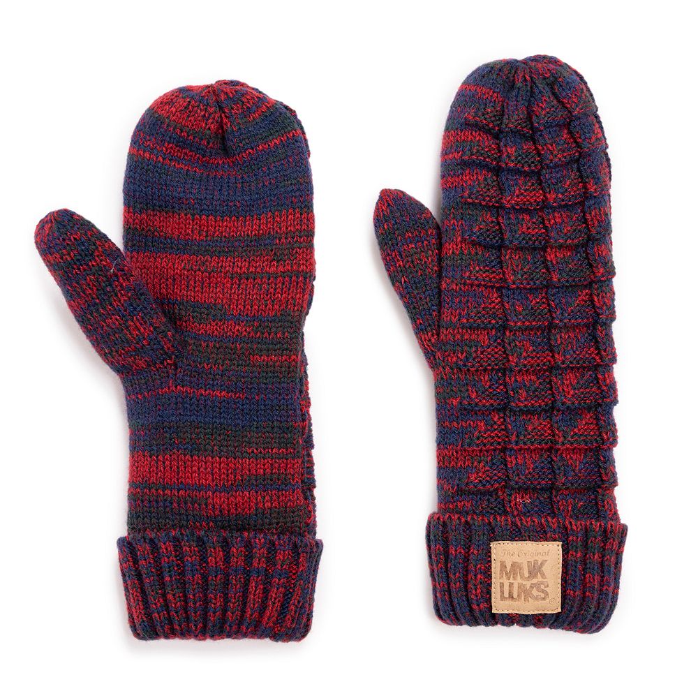 Women's MUK LUKS Patch Pom Mittens