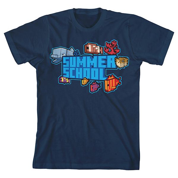 Boys 8-20 Minecraft Summer School Graphic Tee