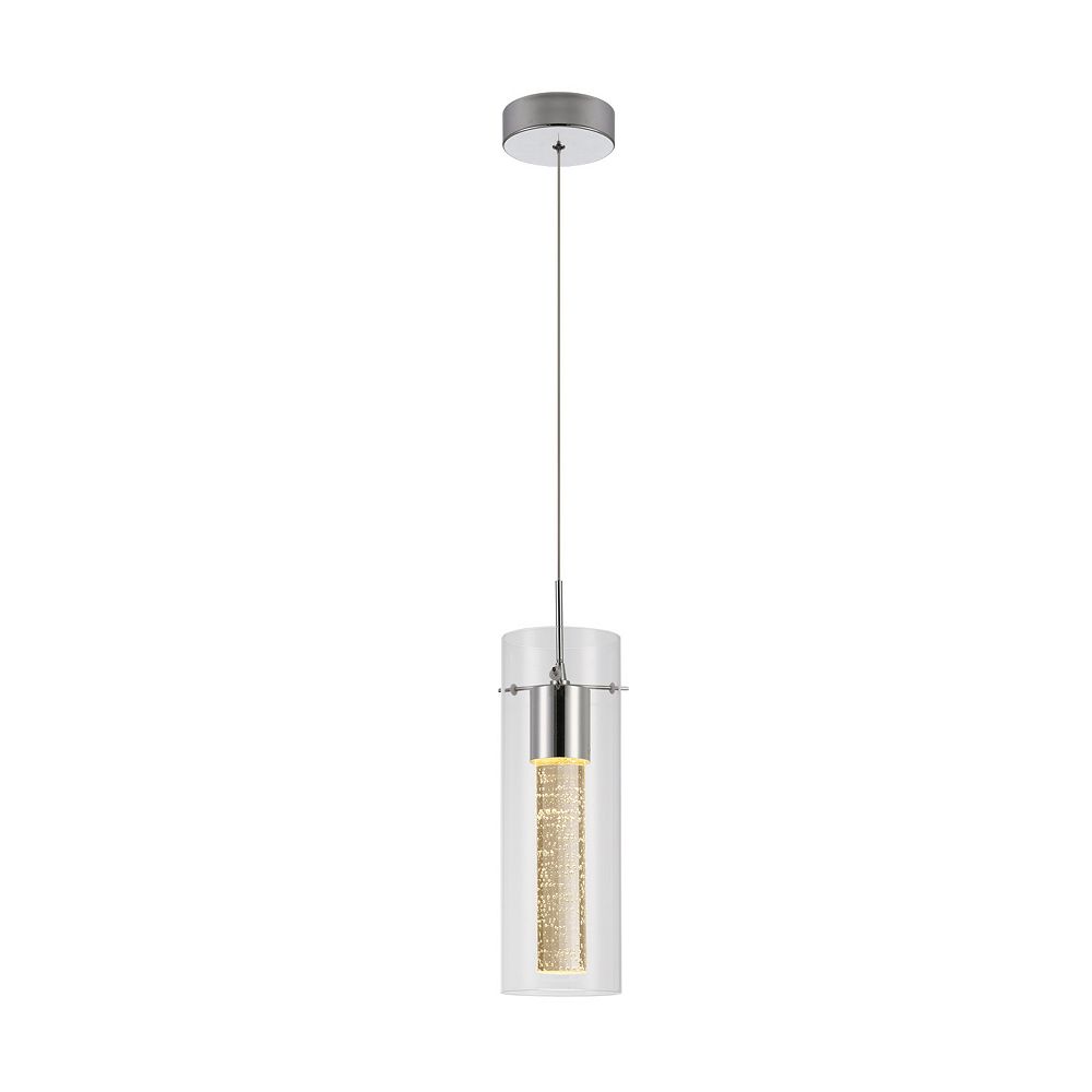 Defong 1-Light Cylinder Pendant Light with Integrated LED and Glass Shade