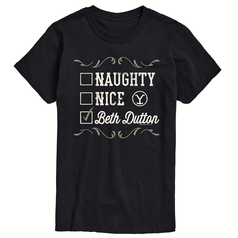 Men's Yellowstone Naughty Nice Beth Dutton Tee