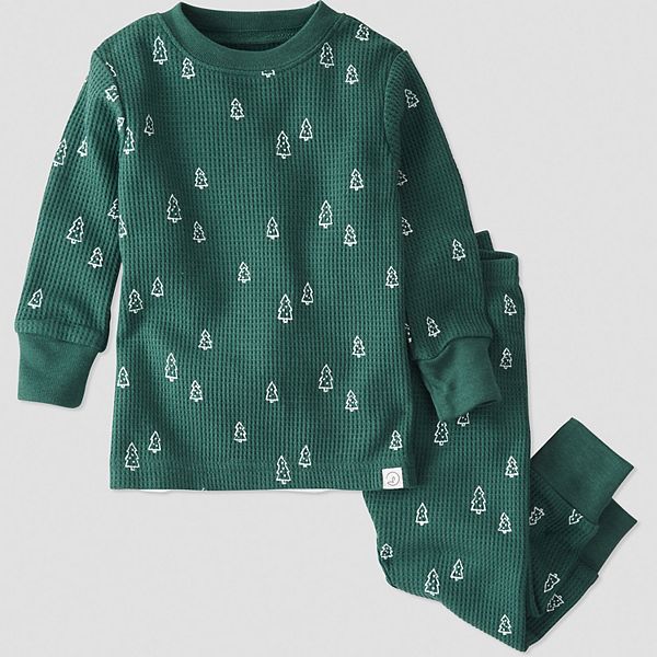 Baby Little Planet by Carter's Waffle Knit Evergreen Tree Print Pajama Set