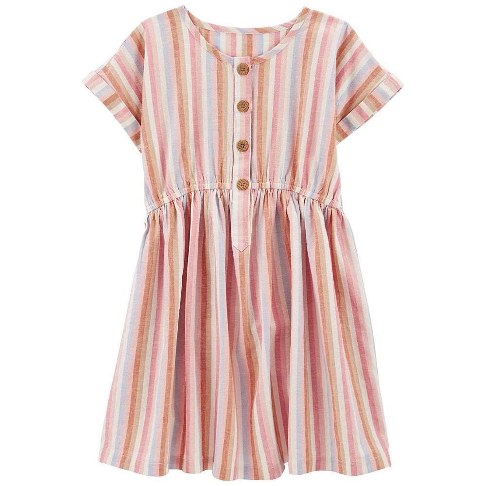 Girls 4-14 Carter's Striped Linen Dress