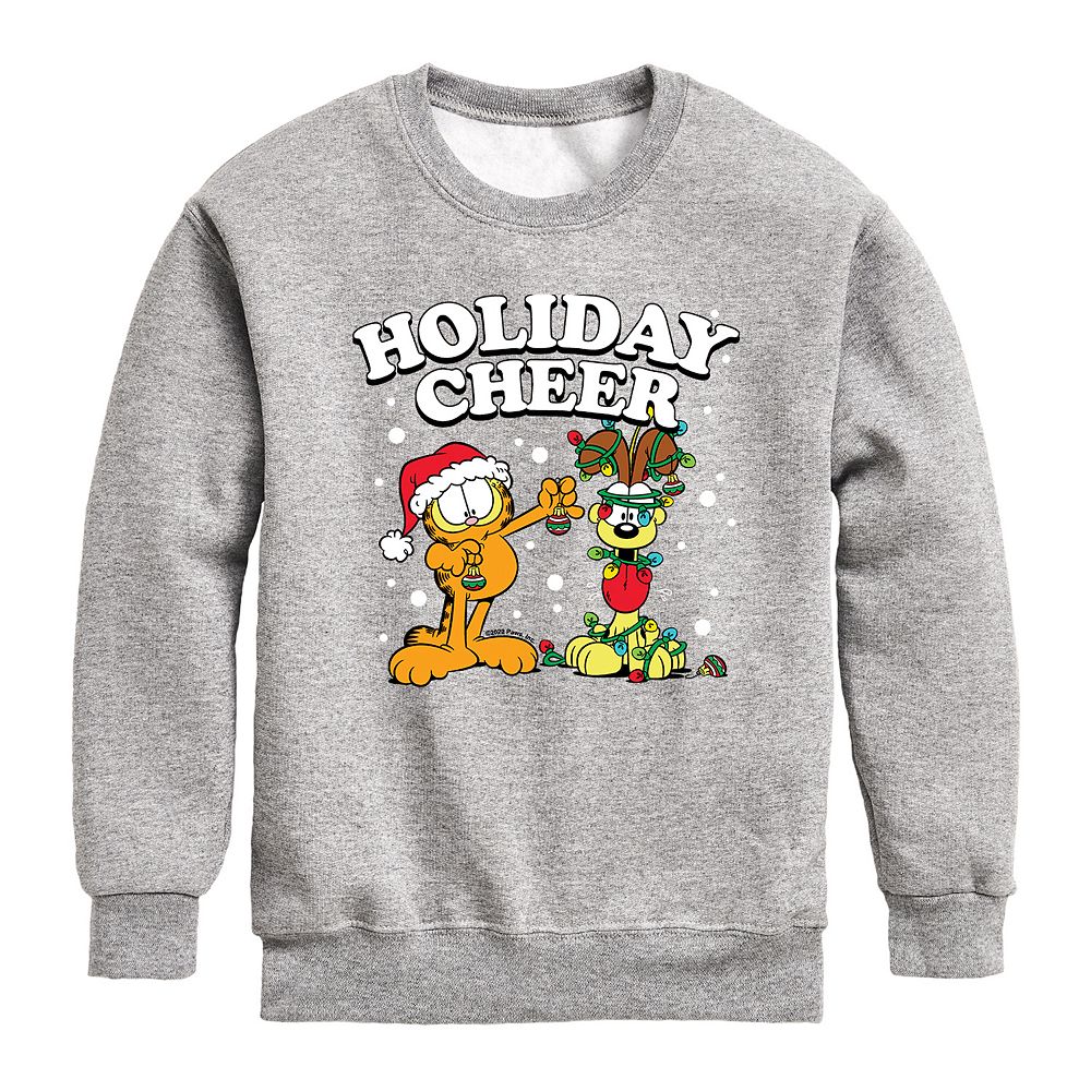 Boys 8-20 Garfield Holiday Cheer Crew Fleece Sweatshirt