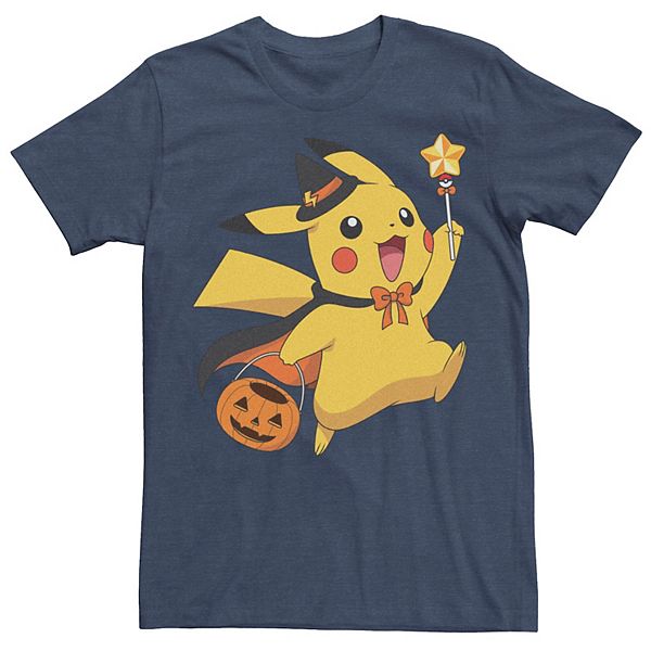 Men's Pokémon Pikachu Wizard Costume Pumpkin Basket Tee