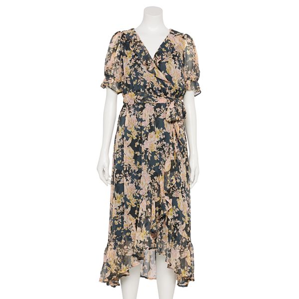 Petite LC Lauren Conrad Ruffled Wrap Maxi Dress