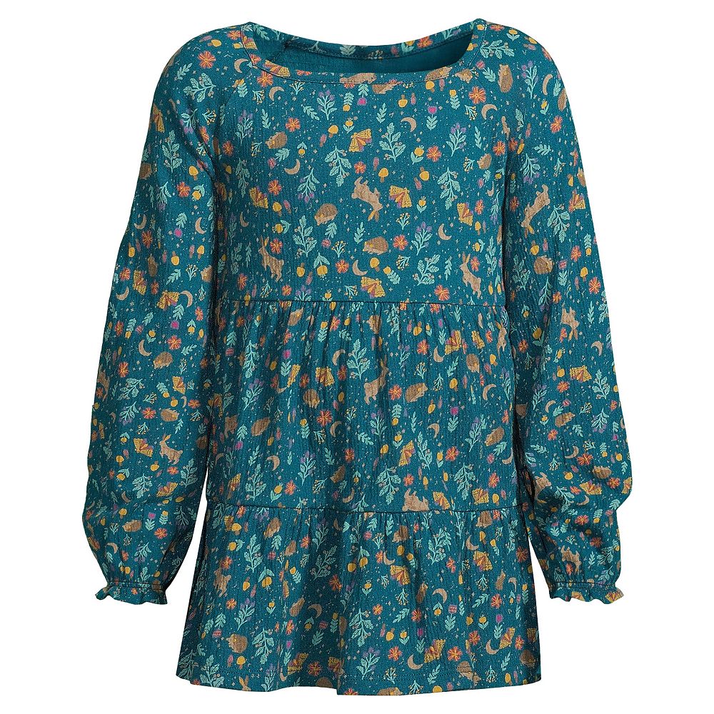 Girls 2-20 Lands' End Gauze Tiered Top