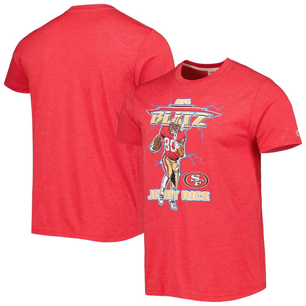 Men's Homage Jerry Rice Heathered Scarlet San Francisco 49ers NFL Blitz ...