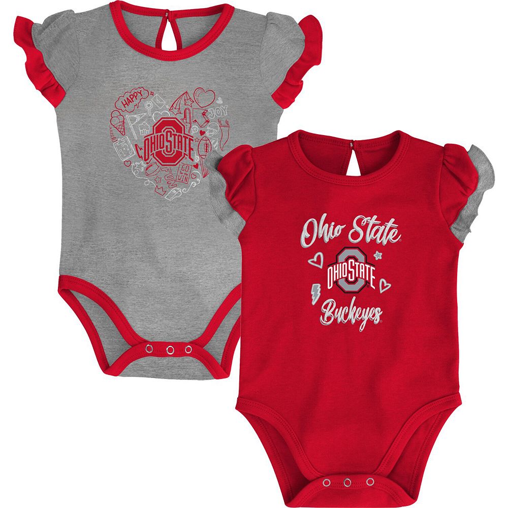 Girls Newborn & Infant Scarlet/Heather Gray Ohio State Buckeyes Too ...