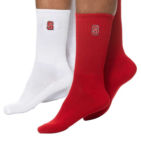 Women's ZooZatz Red/White NC State Wolfpack 2-Pack Quarter-Length Socks