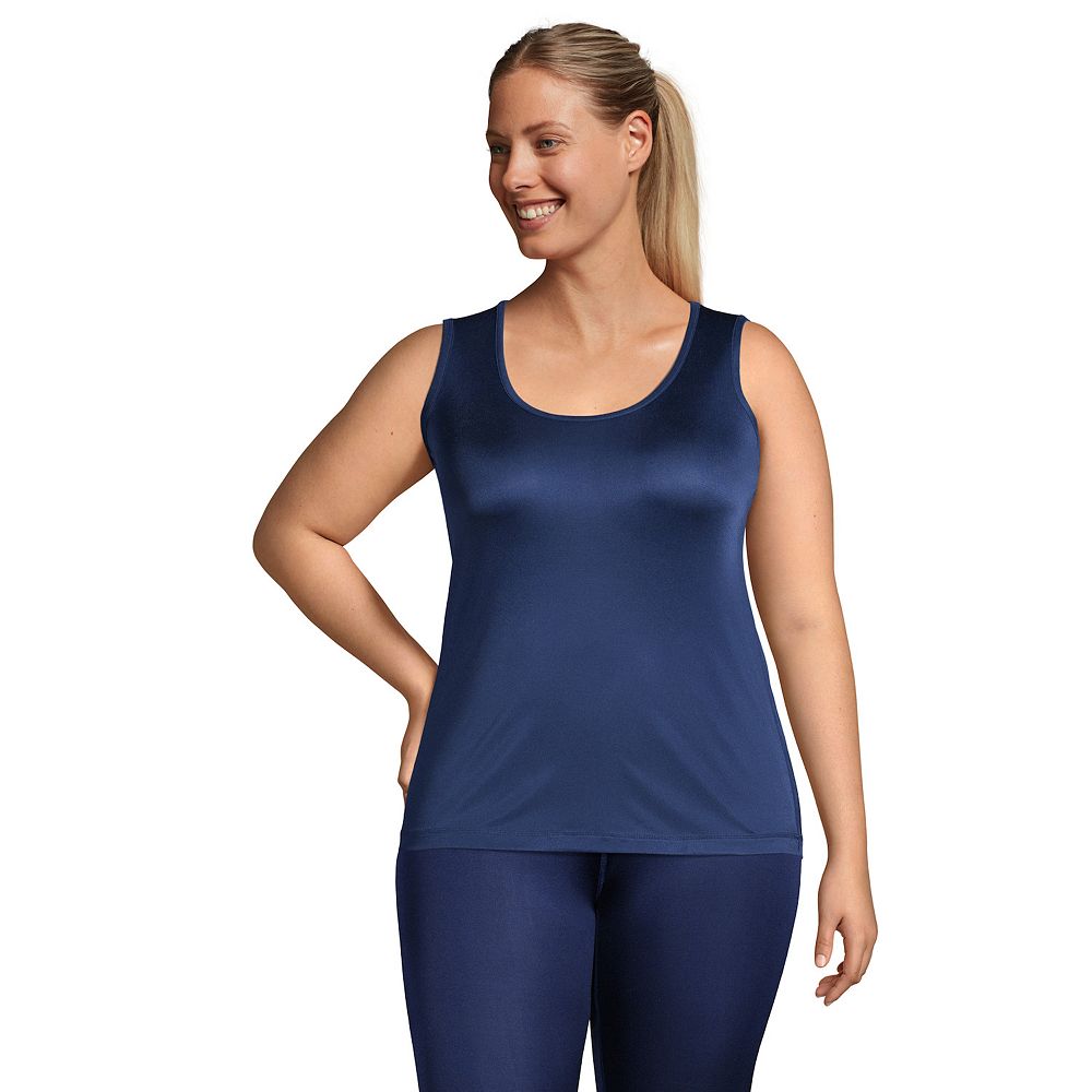 Plus Size Lands' End Silk Interlock Thermal Base Layer Tank