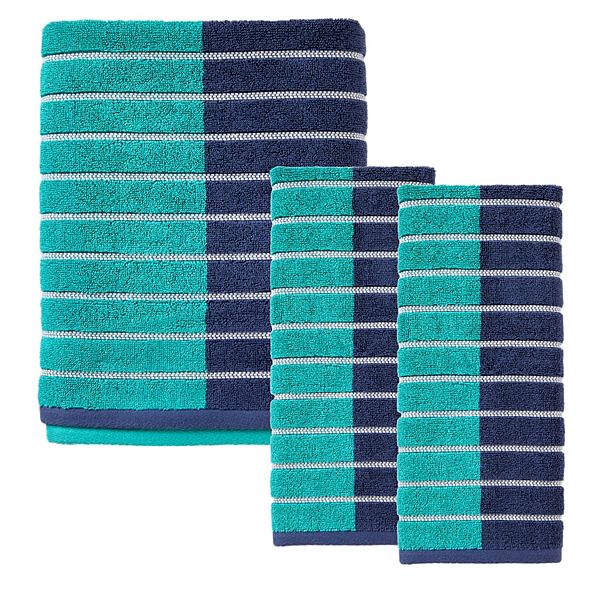 SKL Home Colorblock Striped 3-piece Towel Set