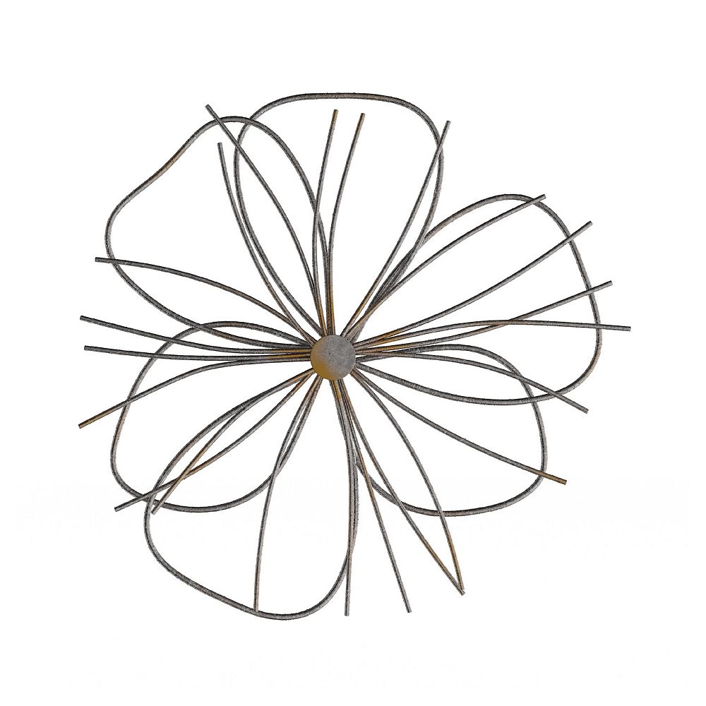 Lavish Home Contemporary Metal Layered Wire Flower Wall Decor