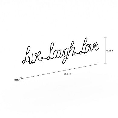 Lavish Home Metal "Live Laugh Love" Cursive Cutout Sign Wall Decor