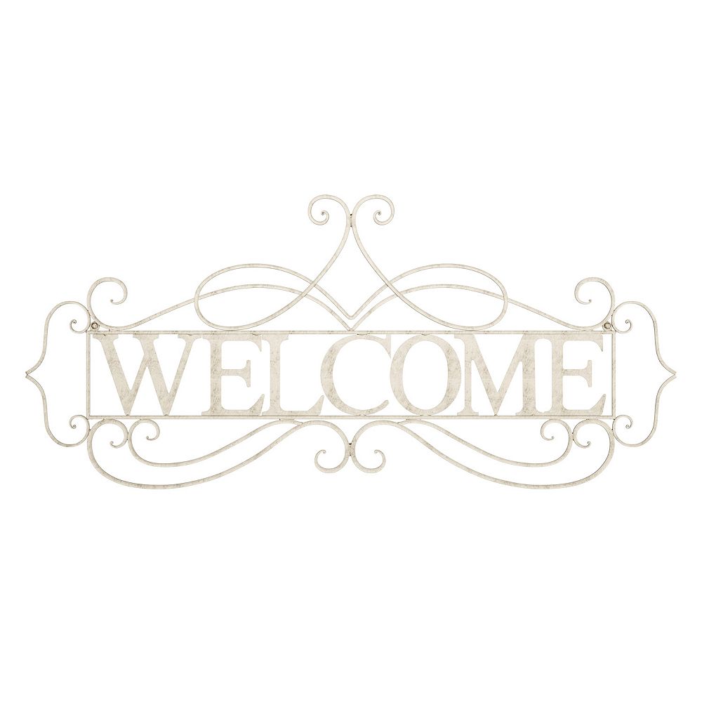 Lavish Home Metal Cutout "Welcome" Decorative Scrollwork Wall Decor