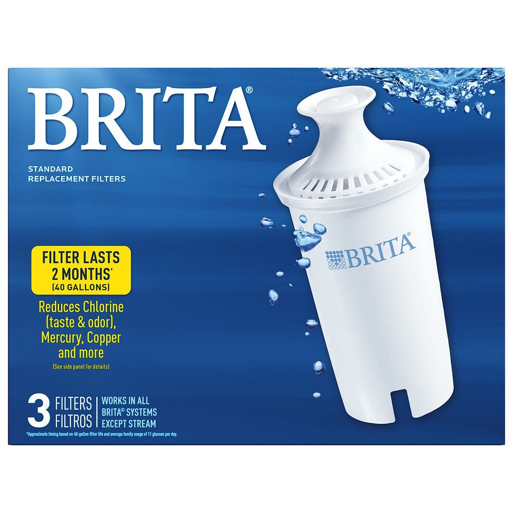 Brita Standard Replacement Filter 3-pk. for Pitchers & Dispensers