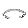 Men's LYNX Stainless Steel Matte Finish Faux Wire Wrapped Cuff Bracelet