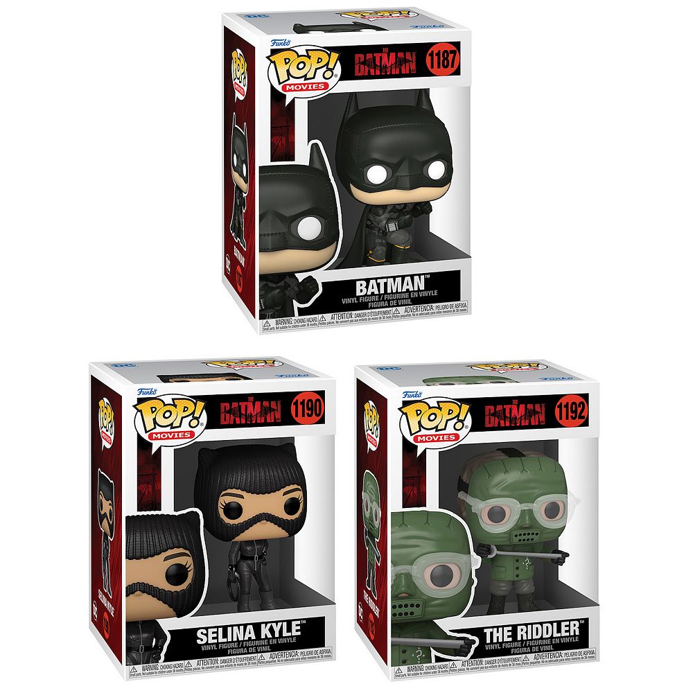 Funko POP Movies: The Batman Collectors Set 1/2- Batman, Selina Kyle w ...