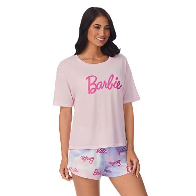 Women's Barbie® Boxy Pajama Tee & Pajama Shorts Set