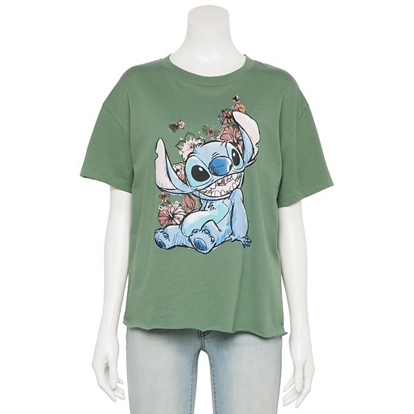 Disney's Lilo & Stitch Juniors' Floral Stitch Graphic Tee