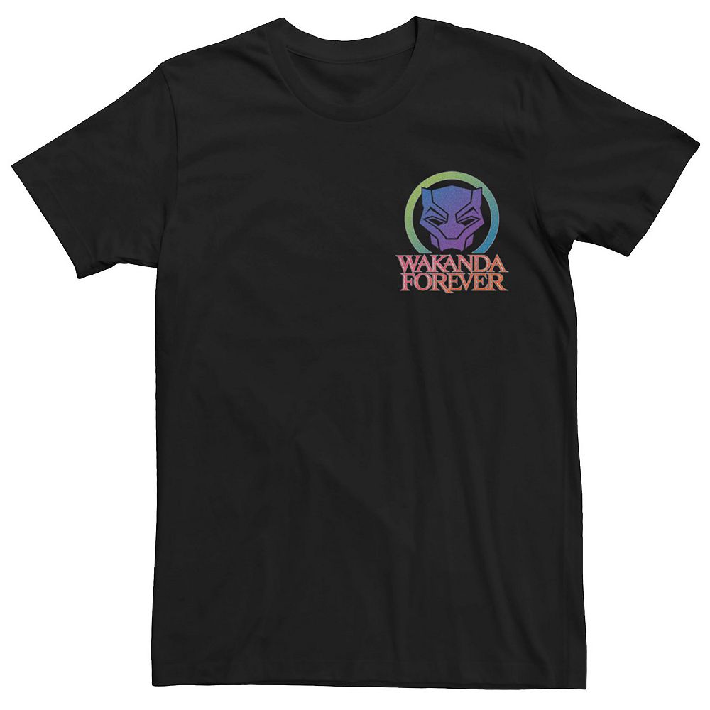 Men's Marvel Wakanda Forever Small Colorful Logo Tee