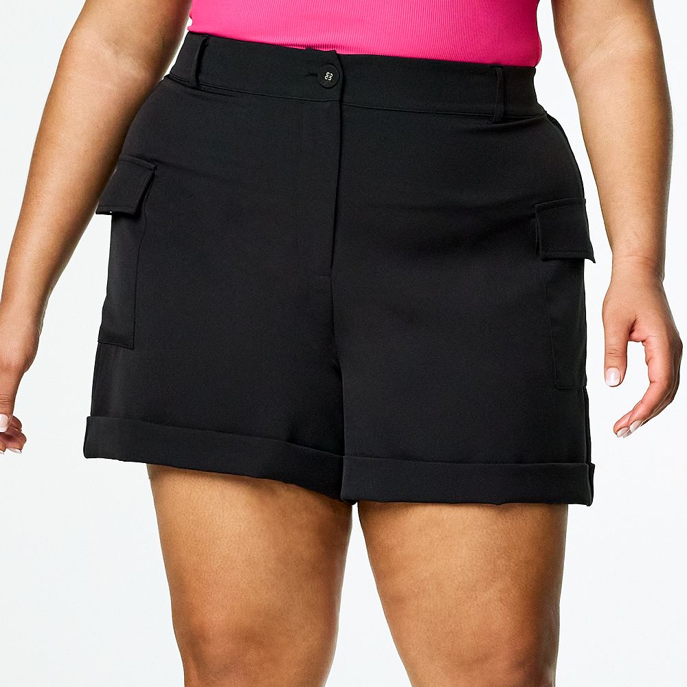 Plus Size INTEMPO High Waist Cargo Shorts
