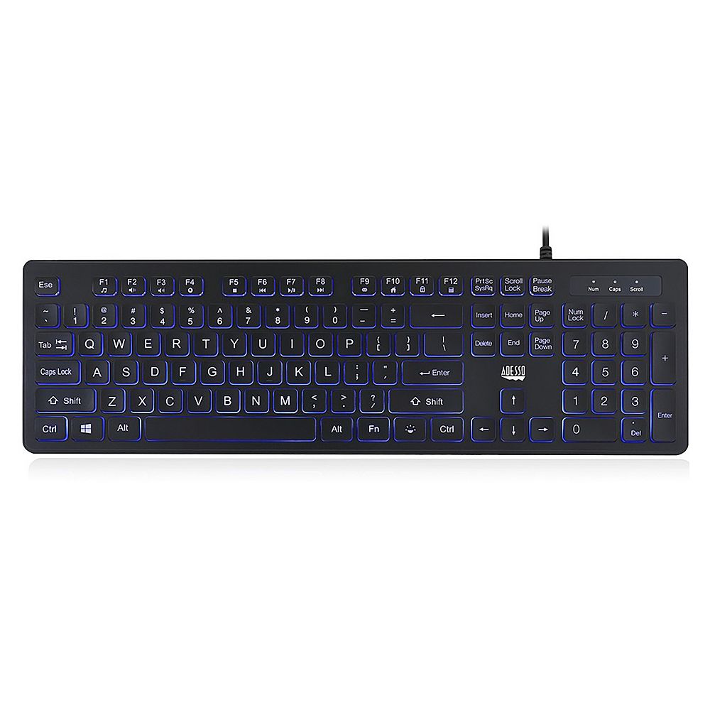 Adesso Large Print Illuminated Desktop Keyboard
