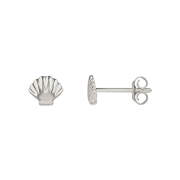 PRIMROSE Sterling Silver Seashell Stud Earrings