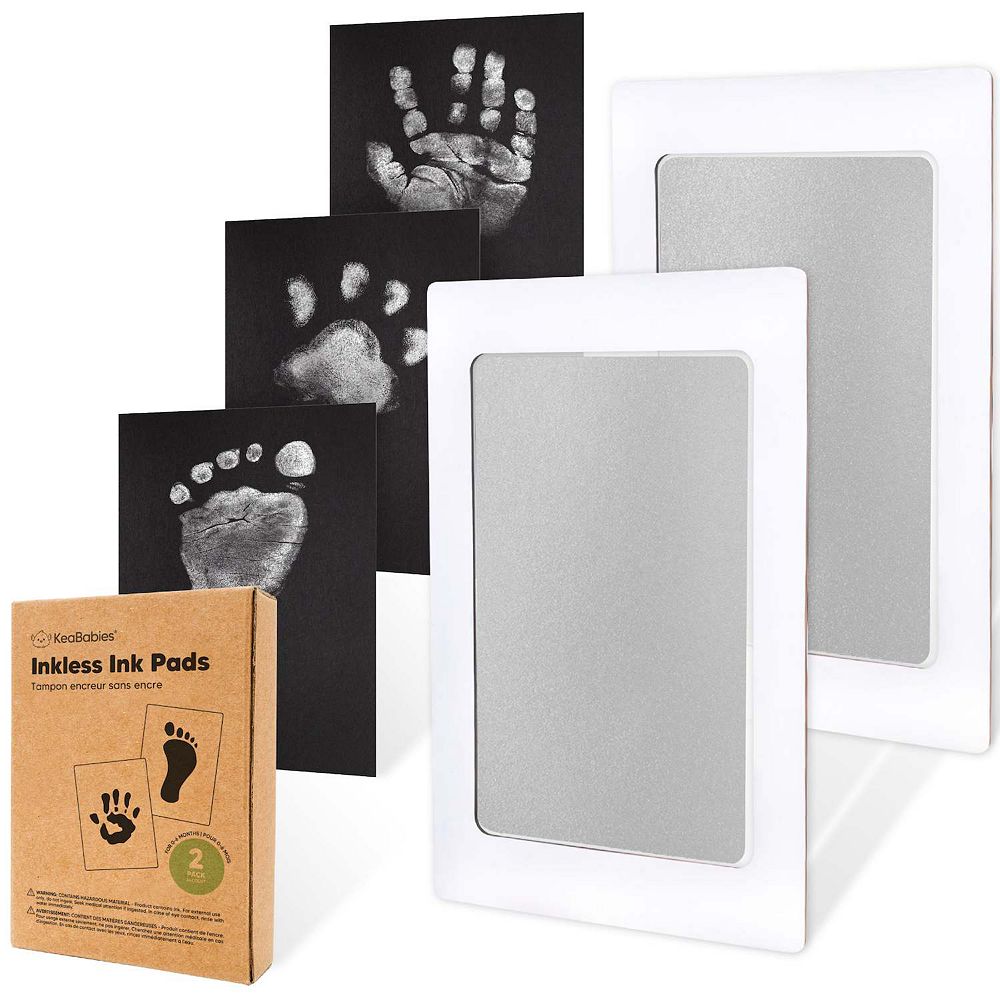 Keababies 2pk Inkless Ink Pad For Baby Hand And Footprint Kit, Clean ...